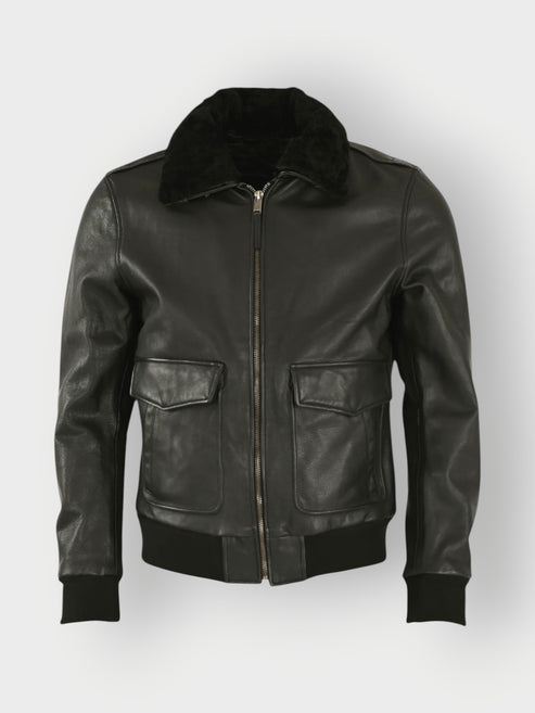 Men's Leather Jacket With Fur Collar – Australia Leather Jackets
