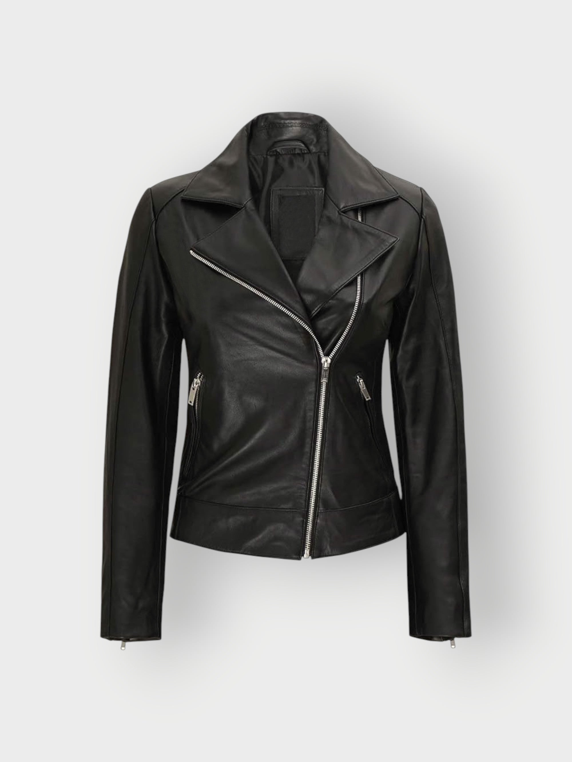 Women's Black Biker Leather Jacket – Australia Leather Jackets